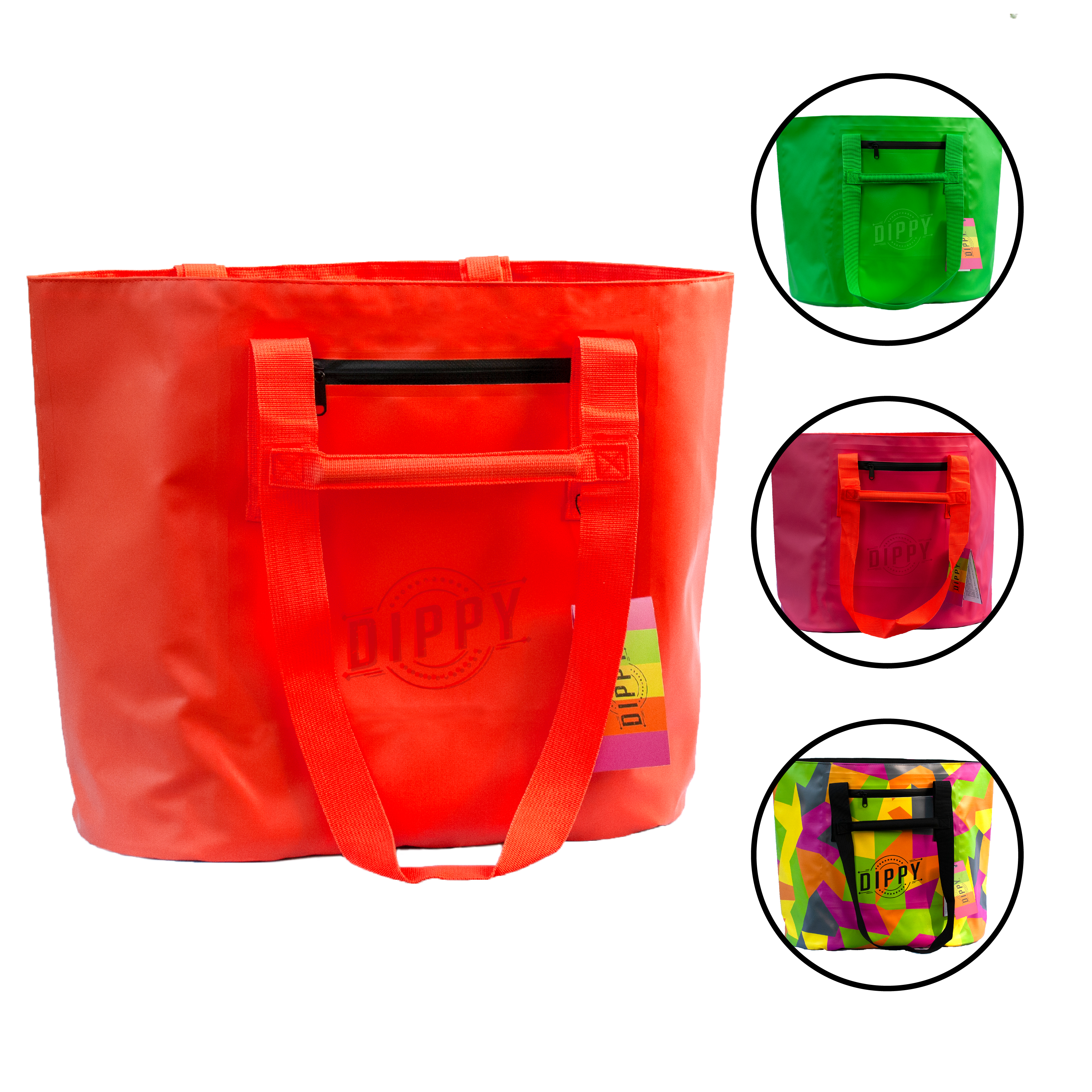 Dippy Waterproof Tote Bag 40L | Bright Pink Dry Bag for Swimming ...